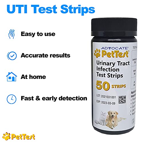 UTI Test Strips for Dogs & Cats detect a Urinary Tract Infection in Your Pet. Use PetTest Cat & Dog UTI Test Strips at Home for an Easy Urine Test. UTI Test for Cats & Dogs Help Manage pet Health.