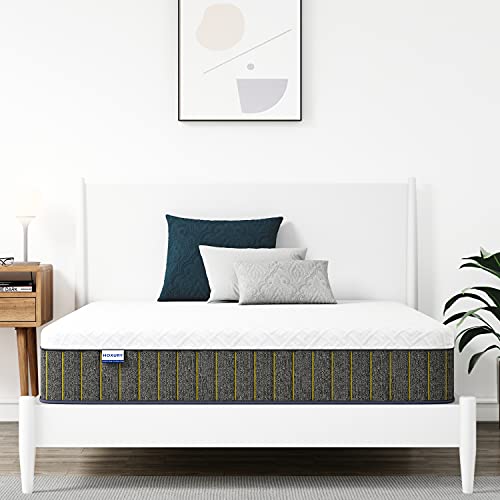 HOXURY Queen Mattress, 10 Inch Hybrid Mattress Queen Size, Memory Foam & Individually Wrapped Pocket Coils Innerspring Mattress in a Box, Pressure Relief & Cooler Sleeping