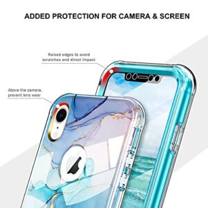 DT Series Case, Built with Screen Protector, Lightweight and Stylish Full Body Shockproof Protective Rugged TPU Case for Apple iPhone XR 6.1inch（Marble）