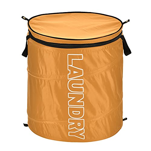 Orange Pop Up Laundry Hamper Collapsible with Lid Dirty Clothes Hamper Laundry Basket Storage Hamper Organizer for Home, Laundry, Travel