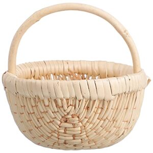 hemoton woven storage basket wedding flower girl basket woven ranttan flower bride basket picnic basket for wedding bridal ceremony party decoration (beige) s wicker basket