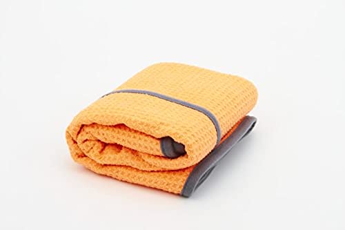 One Pass WaterBlade - Large Microfiber Cleaning Cloth - Waffle Weave Finishing Towel for Car Detailing and More - 20" by 30"