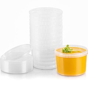 16-oz. Round Clear Deli Containers with Lids | Stackable, Tamper-Proof BPA-Free Food Storage Containers | Recyclable Space Saver Airtight Container for Kitchen Storage, Meal Prep, Take Out | 20 Pack