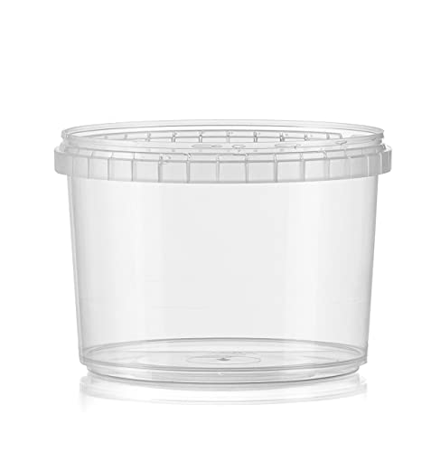 16-oz. Round Clear Deli Containers with Lids | Stackable, Tamper-Proof BPA-Free Food Storage Containers | Recyclable Space Saver Airtight Container for Kitchen Storage, Meal Prep, Take Out | 20 Pack