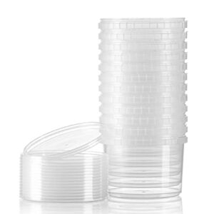 16-oz. Round Clear Deli Containers with Lids | Stackable, Tamper-Proof BPA-Free Food Storage Containers | Recyclable Space Saver Airtight Container for Kitchen Storage, Meal Prep, Take Out | 20 Pack