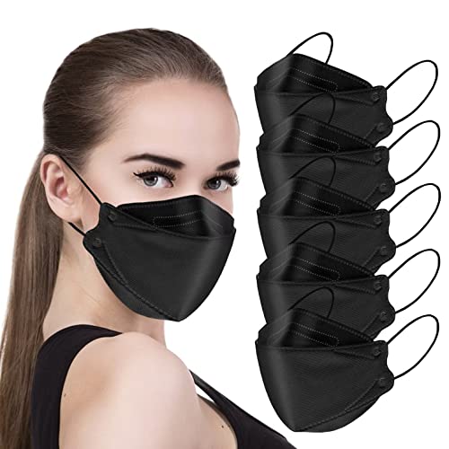 80 Pcs Black Disposable Face Masks 4-Layer Safety Face Mask