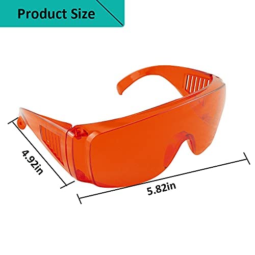 Carejoy Red Goggle Glasses,Dental Eye Protection Spectacles,Teeth Whitening lamp LED/UV Light Protective Eye Spectacles,Lab Safety Dental Protective Eye Glasses Teeth Whitening Tools