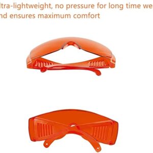 Carejoy Red Goggle Glasses,Dental Eye Protection Spectacles,Teeth Whitening lamp LED/UV Light Protective Eye Spectacles,Lab Safety Dental Protective Eye Glasses Teeth Whitening Tools