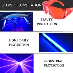 Carejoy Red Goggle Glasses,Dental Eye Protection Spectacles,Teeth Whitening lamp LED/UV Light Protective Eye Spectacles,Lab Safety Dental Protective Eye Glasses Teeth Whitening Tools