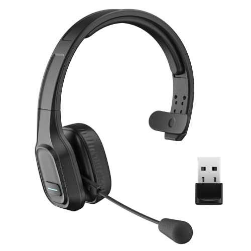 COMEXION Trucker Bluetooth Headset with Microphone Noise canceling, Wireless Headphone with Mute Microphone for Cell Phones, On Ear Bluetooth Headphone for Trucker, Home Office, Skype, Zoom.