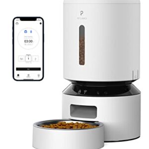 PETLIBRO Automatic Cat Feeder, 5G WiFi Pet Feeder with APP Control for Pet Dry Food, Low Food & Blockage Sensor, 1-10 Meals Per Day, Up to 10s Meal Call for Cat and Dog