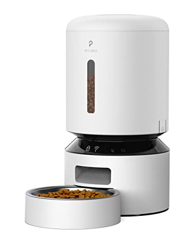 PETLIBRO Automatic Cat Feeder, 5G WiFi Pet Feeder with APP Control for Pet Dry Food, Low Food & Blockage Sensor, 1-10 Meals Per Day, Up to 10s Meal Call for Cat and Dog