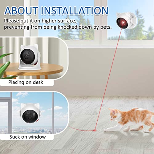 TITIPET Upgrade Laser Cat Toy, Rechargeable Automatic Cat Toys for Indoor Cats/Dogs/Puppy Interactive Cat Toy, Cat Laser Toy Automatic