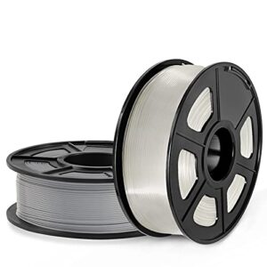 sunlu pla 3d printer filament, pla filament 1.75mm dimensional accuracy +/- 0.02 mm, 1 kg spool, pla gray+transprant