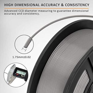 SUNLU PLA 3D Printer Filament, PLA Filament 1.75mm Dimensional Accuracy +/- 0.02 mm, 1 KG Spool, PLA Gray+Transprant