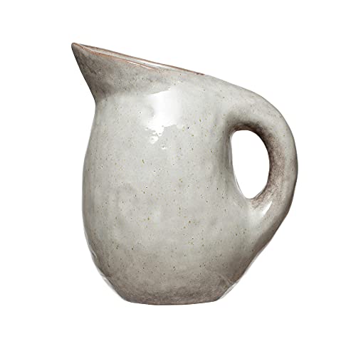 Bloomingville Neutral Reactive Glaze Stoneware Pitcher, 9.5", Bone