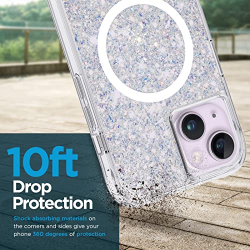 Case-Mate iPhone 13 Case - Twinkle Stardust [10FT Drop Protection] [Compatible with MagSafe] Magnetic Cover with Cute Bling Sparkle for iPhone 13 6.1", Anti-Scratch, Shock Absorbent, Slim Fit