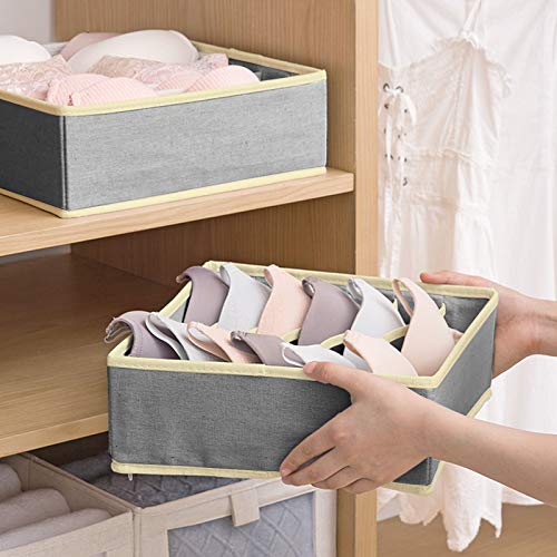 OHAHALICO 12 Pcs Houseware Closet Organizer Drawer Divider, 12 Foldable Drawer Dividers, Under Bed Organizer, Closet Dividers, Storage Box for Clothes, Socks,Tie. (Grey)