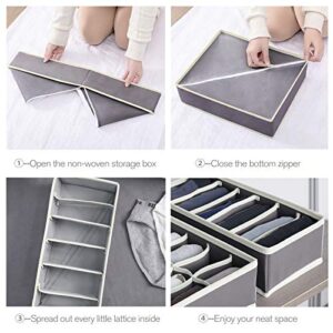 OHAHALICO 12 Pcs Houseware Closet Organizer Drawer Divider, 12 Foldable Drawer Dividers, Under Bed Organizer, Closet Dividers, Storage Box for Clothes, Socks,Tie. (Grey)