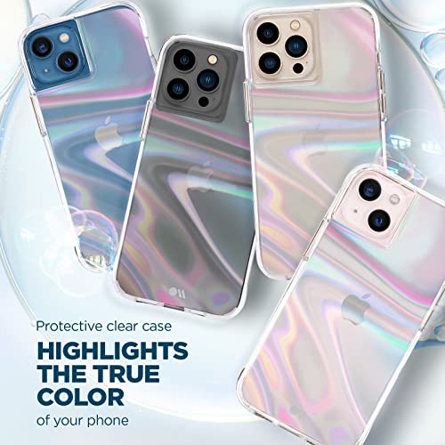 Case-Mate iPhone 13 Pro Max Case for Women [10ft Drop Protection] [Wireless Charging] Soap Bubble Phone Case for iPhone 13 Pro Max - Luxury Iridescent Swirl Effect Case - Shock Absorbing, Anti Scratch