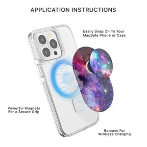 PopSockets: MagSafe Phone Grip, Phone Holder, Wireless Charging Compatible - Blue Nebula