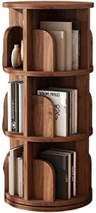 bookcases creativity corner shelf bookshelf solid wood revolving floor standing children living room 360 degree rotating storage haohaomai, brown, 39x99cm