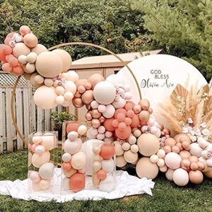 Longwu Balloon Arch Garland Kit,Blush Nude Apricot Party Balloons Decoration Set for Retro Boho Wedding Baby Shower Bridal Engagement Anniversary Graduation Birthday Decorations