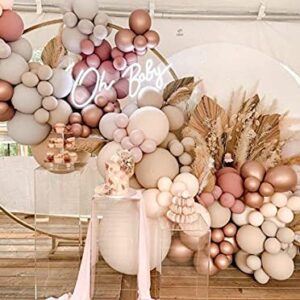 Longwu Balloon Arch Garland Kit,Blush Nude Apricot Party Balloons Decoration Set for Retro Boho Wedding Baby Shower Bridal Engagement Anniversary Graduation Birthday Decorations