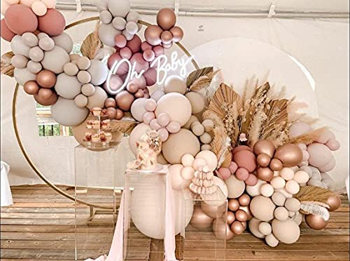 Longwu Balloon Arch Garland Kit,Blush Nude Apricot Party Balloons Decoration Set for Retro Boho Wedding Baby Shower Bridal Engagement Anniversary Graduation Birthday Decorations