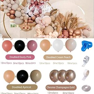 Longwu Balloon Arch Garland Kit,Blush Nude Apricot Party Balloons Decoration Set for Retro Boho Wedding Baby Shower Bridal Engagement Anniversary Graduation Birthday Decorations