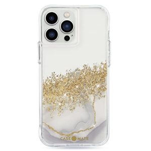 case-mate iphone 13 pro case - karat marble [10ft drop protection] [wireless charging compatible] luxury cover with cute bling sparkle for iphone 13 pro 6.1", anti-scratch, shock absorbent, slim fit