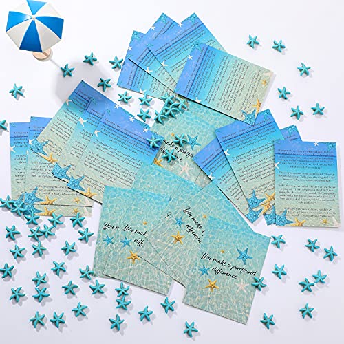 90 Pieces Starfish Story Mini Keepsake Appreciation Notecards Small Starfish Story Card and Miniature Starfish Bead Folded Starfish Notecard for Teacher Sister Colleague Students Friends