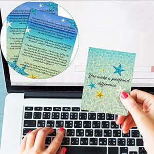 90 Pieces Starfish Story Mini Keepsake Appreciation Notecards Small Starfish Story Card and Miniature Starfish Bead Folded Starfish Notecard for Teacher Sister Colleague Students Friends