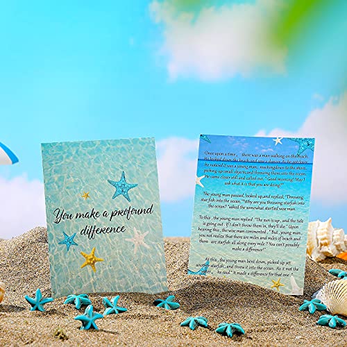 90 Pieces Starfish Story Mini Keepsake Appreciation Notecards Small Starfish Story Card and Miniature Starfish Bead Folded Starfish Notecard for Teacher Sister Colleague Students Friends