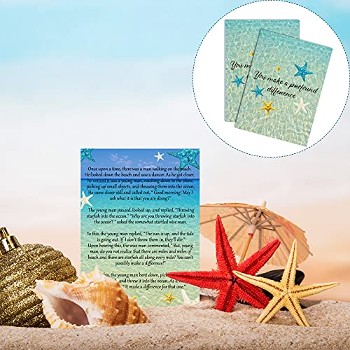 90 Pieces Starfish Story Mini Keepsake Appreciation Notecards Small Starfish Story Card and Miniature Starfish Bead Folded Starfish Notecard for Teacher Sister Colleague Students Friends