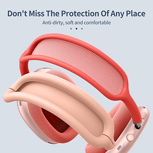 Fintie Silicone Case Cover for AirPods Max Headphones, Anti-Scratch Ear Cups Cover and Headband Cover for AirPods Max, Accessories Skin Protector for AirPods Max (Pink)