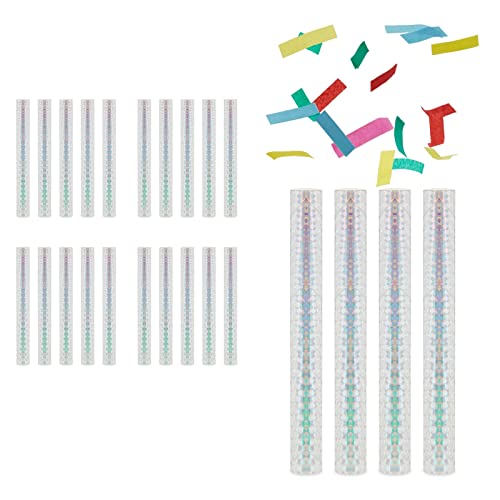 24 Pack Rainbow Confetti Flutter Sticks for Birthdays, Party Confetti Shakers (1 x 8 In)