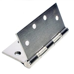 3-Pack Heavy Duty Commercial Door Hinge with Silent Steel Plain Bearing, 4.5 inch X 4.5 inch, Thickness 3 mm Stainless Steel，Super Bearing Capacity