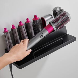 DALUOBO Storage Holder for Dyson Airwrap Curling Iron Accessories Wall Mounted Rack Bracket Stand with Adhesive for Home Bathroom Organizer Black