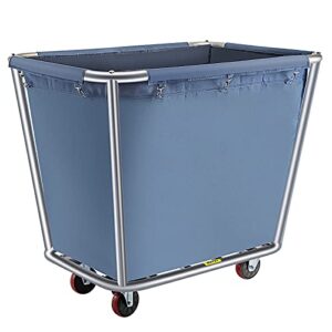 vevor basket truck, 12 bushel steel canvas laundry basket, 3" diameter wheels truck cap basket, canvas laundry cart usually used to transport clothes, store sundries suitable for hotel, home