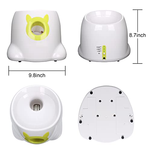 PALULU Automatic Ball Launcher for Dog, 6PCS 2 Inches Balls Included (White)