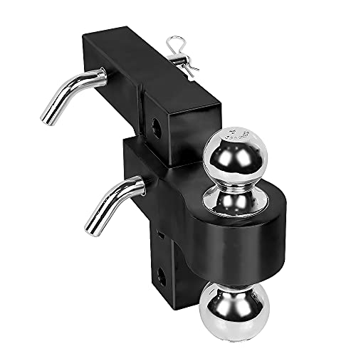 YEOPGYEON Adjustable 6"Drop Hitch Ball Mount- 2 in Reversible Ball Mount, 2-5/16in./2in. Ball,5000lbs/3500lbs GTW (Black)