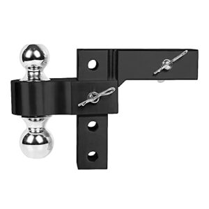 YEOPGYEON Adjustable 6"Drop Hitch Ball Mount- 2 in Reversible Ball Mount, 2-5/16in./2in. Ball,5000lbs/3500lbs GTW (Black)