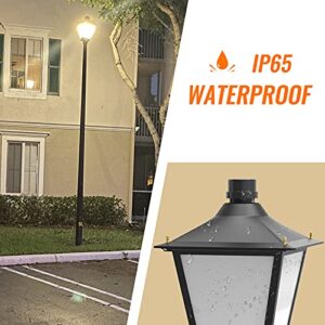 Yaolite 60W LED Post Top Light - LED Pathway Pole Lights with Photocell - 7800LM Outdoor Courtyard Lighting - Garden Lighting Fixture Dusk to Dawn Parking Lot Area Light