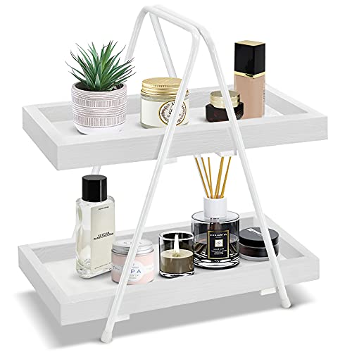 2 Tier Bathroom Countertop Organizer, Counter Standing Rack Cosmetic Holder, Bathroom Shelf Organizer for Counter, Bathroom Tray Counter Stand Rack