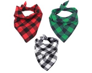 native pup 3-pack plaid dog bandanna (small, mixed)