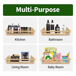 UNITURE Spice Rack Organizer 1pcs, Wall Shelf Wood Decorations for Living Room, Home Decor and Closet Organization