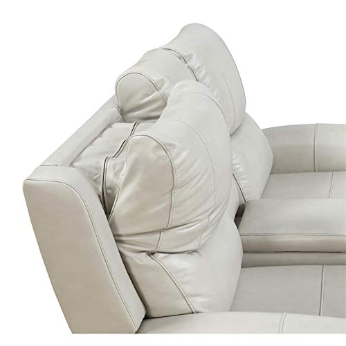 BOWERY HILL Leather Power Reclining Loveseat with Centre Storage Cup Holder Console