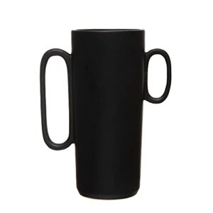 bloomingville decorative flower asymmetrical handles vase, black