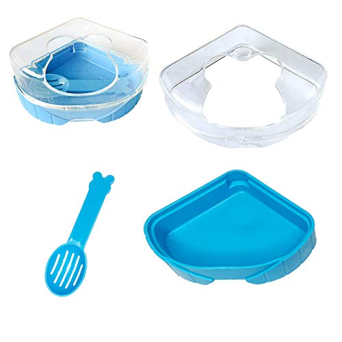 kathson Hamster Bathing Sand with Sandbox Bathroom, Small Animal Cleansing Potty Litter Dust Gerbil Grooming Sand Bath for Dwarf Hamster Gerbil Mouse